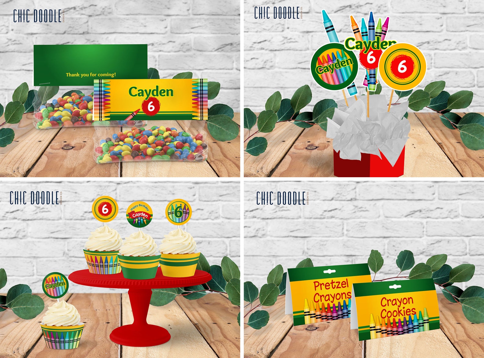 Crayon Art Party Mega Bundle DIGITAL Printable Editable Instant ...