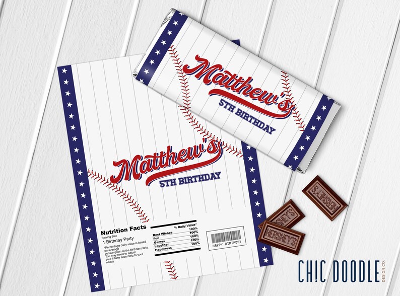 Baseball Candy Bar Wrappers Hersheys Crunch DIGITAL - Etsy