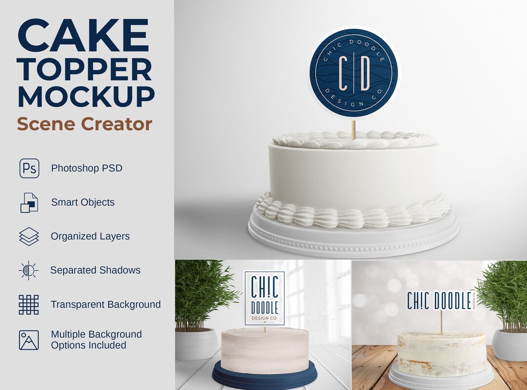 Mockup Scene Cake Topper Mockup PSD Photoshop - Etsy Australia