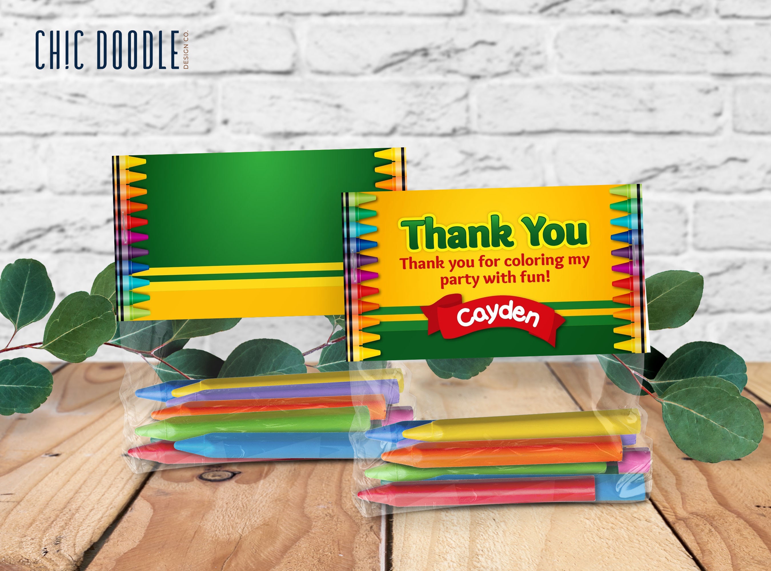 Crayon Art Party 4 Treat Bag Toppers DIGITAL - Etsy