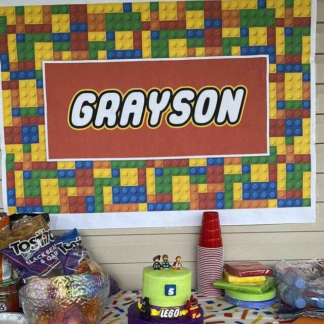 Building Blocks Party Backdrop DIGITAL Printable - Etsy