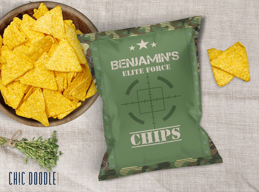 Army Military Camouflage Chip Bag DIGITAL Printable Editable Instant ...