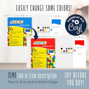 Building Blocks Party Bag Toppers DIGITAL Printable Editable Instant ...