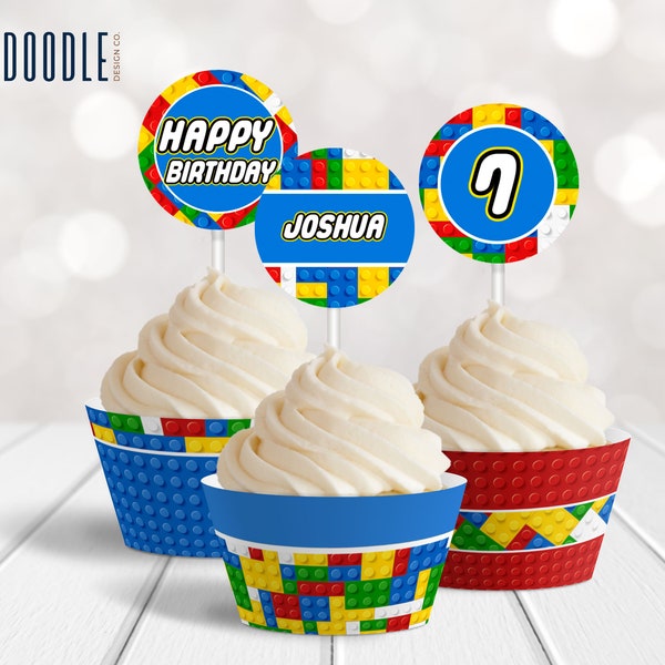 Blue Cupcake Toppers - Etsy