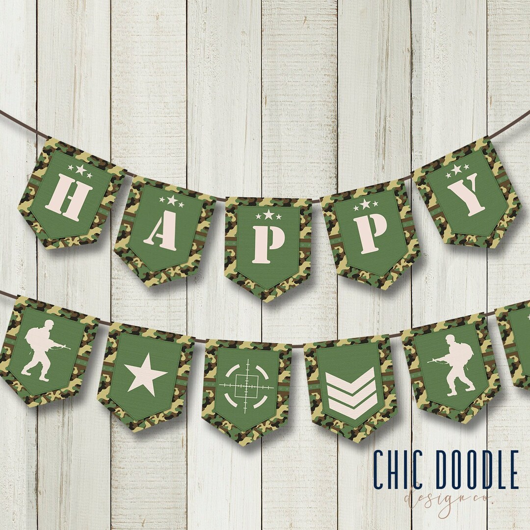 Army Military Camouflage Banner DIGITAL Printable - Etsy