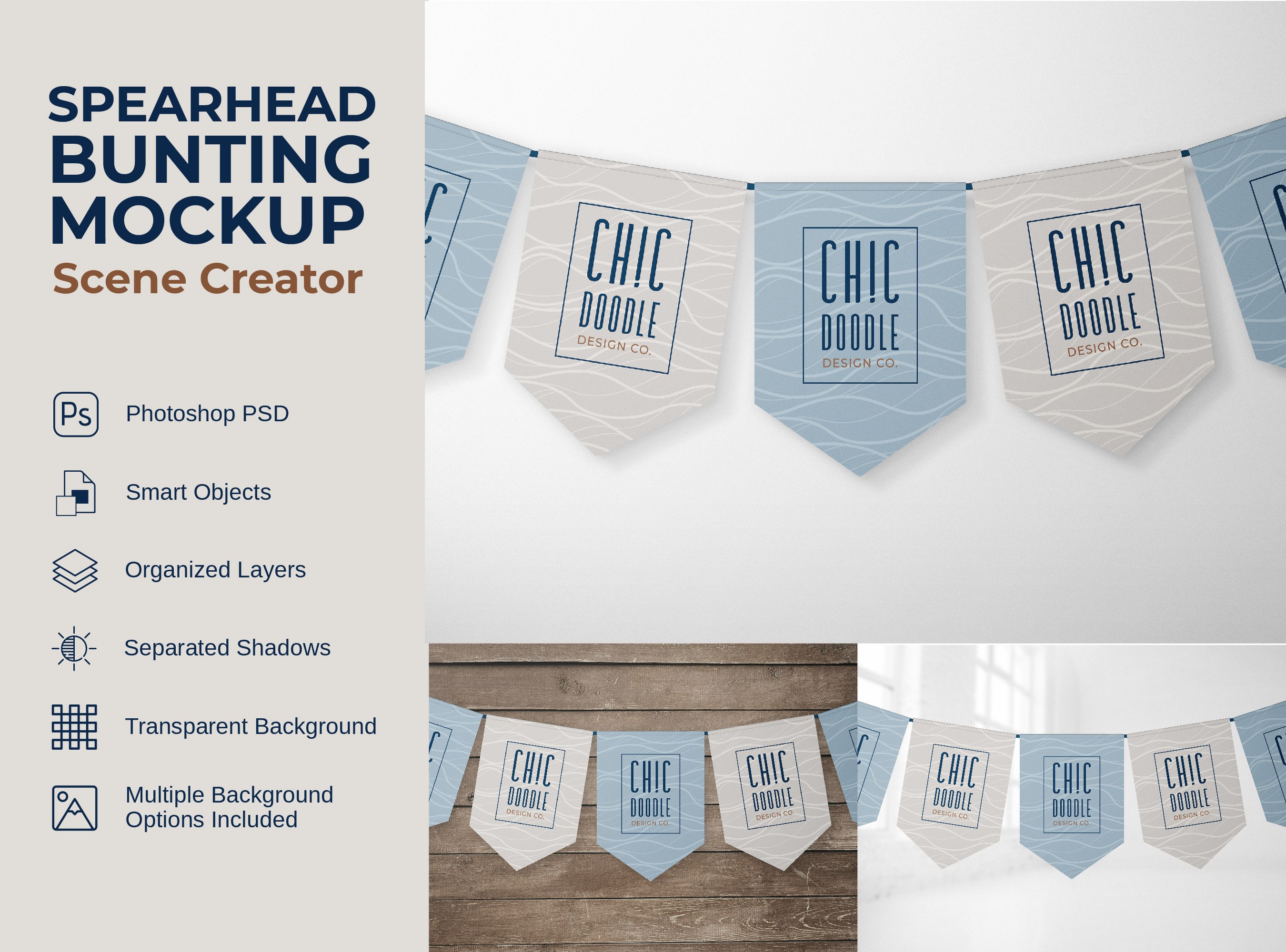 Mockup Scene Bunting Pennant Banner Garland Mockup - Etsy