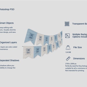 Mockup Scene Bunting Pennant Banner Garland Mockup PSD Photoshop ...