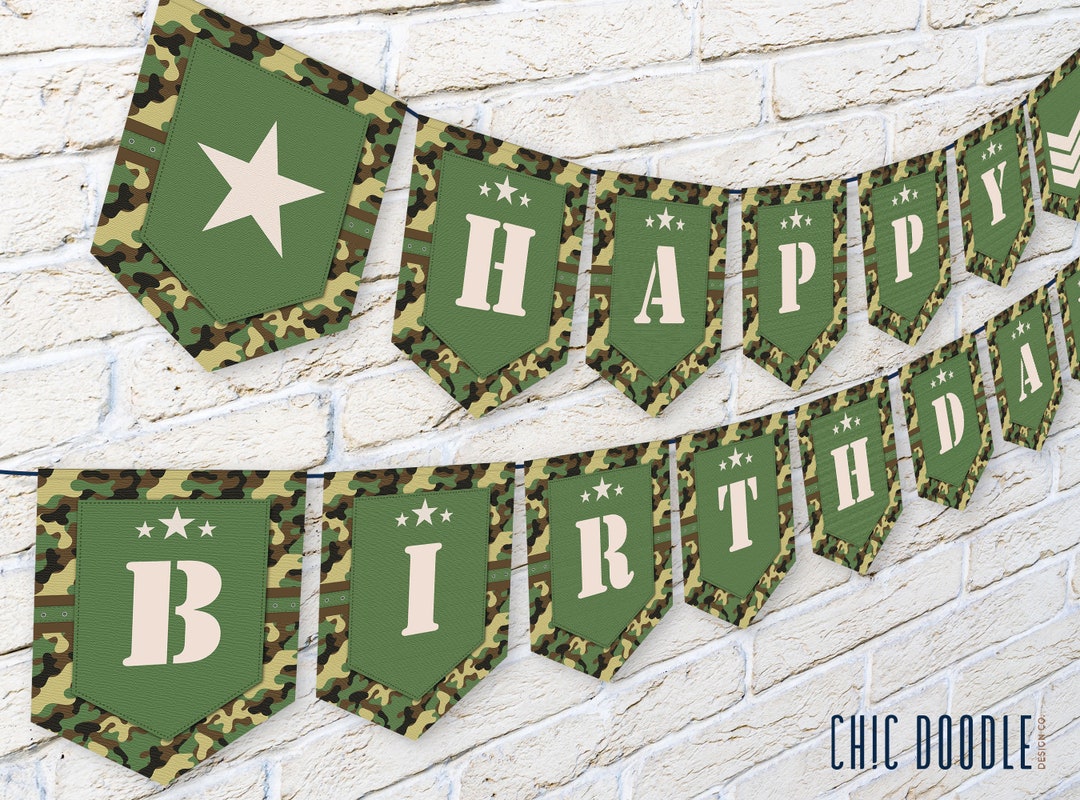 Army Military Camouflage Banner DIGITAL Printable - Etsy