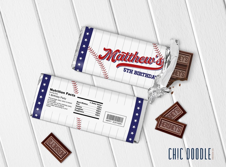 Baseball Candy Bar Wrappers Hersheys Crunch DIGITAL - Etsy