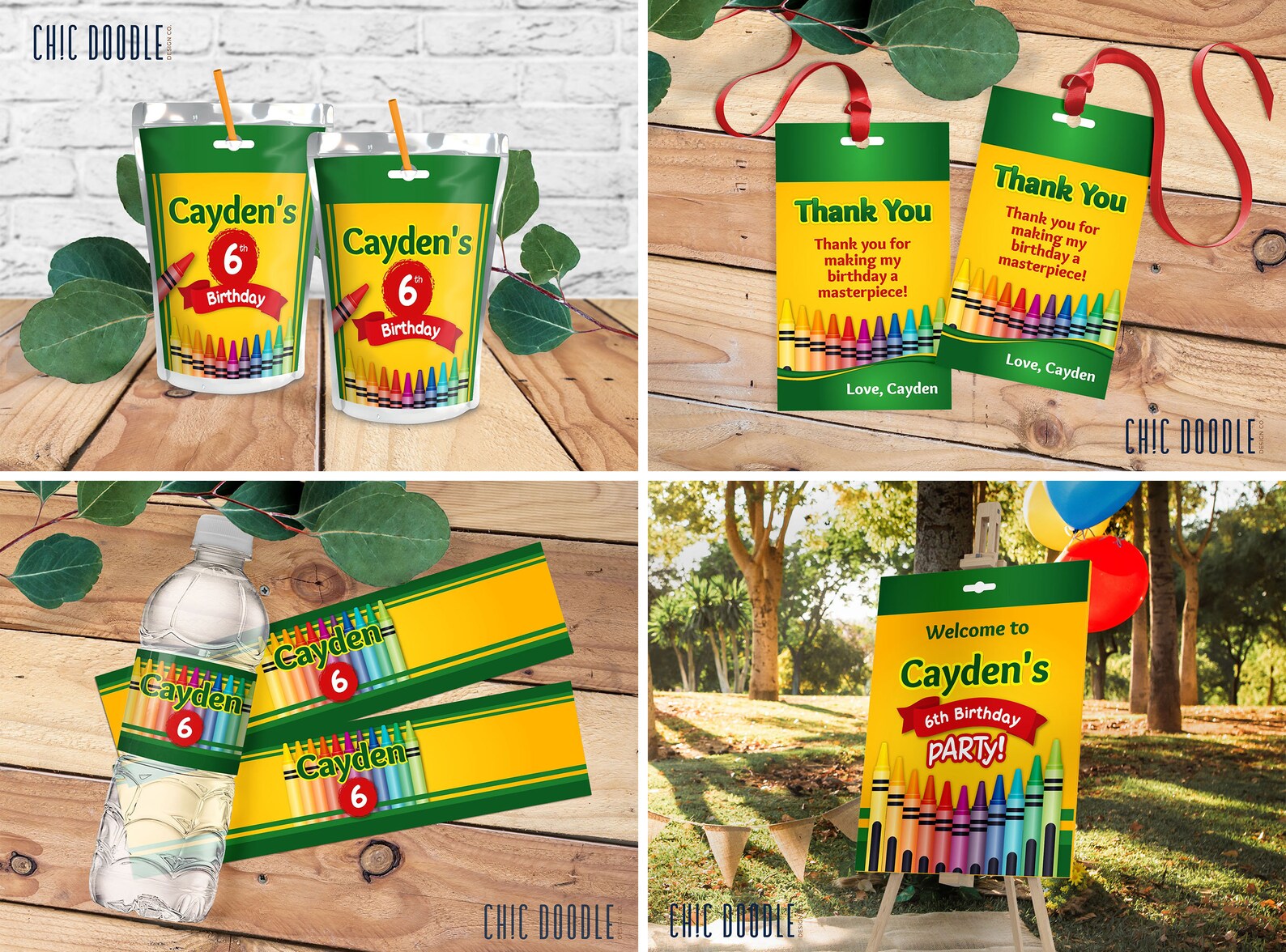 Crayon Art Party Mega Bundle DIGITAL Printable Editable Instant ...