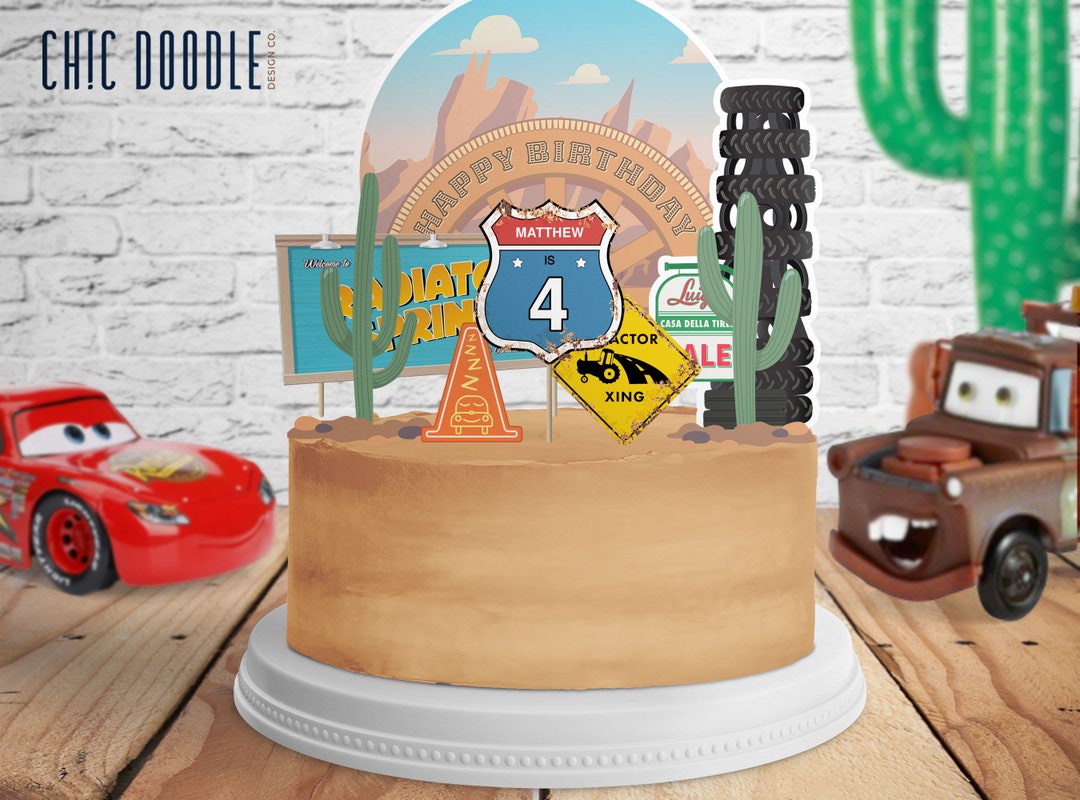 Radiator Springs Cake Topper DIGITAL Printable Editable Instant ...