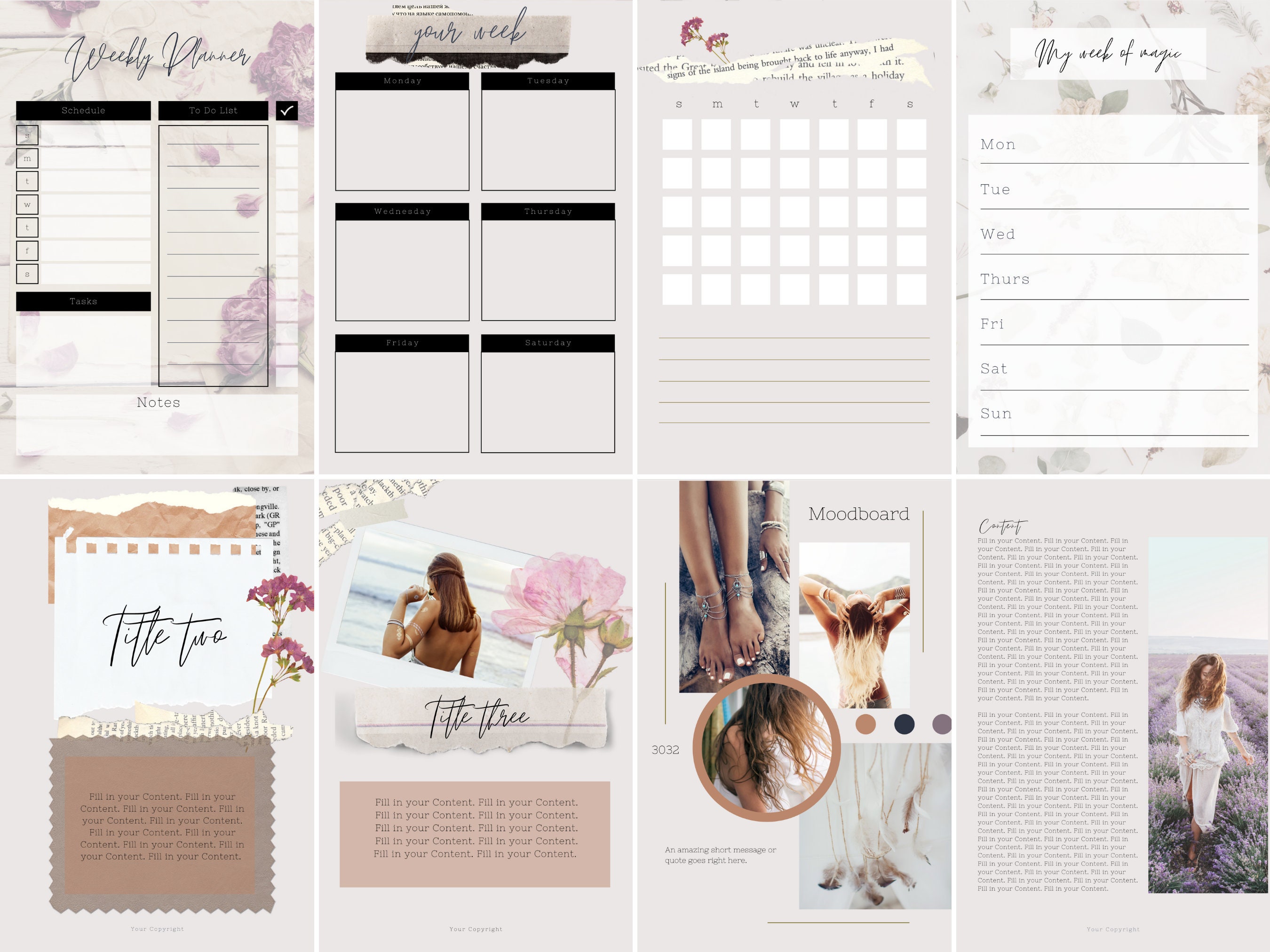 Vintage Workbook Template Canva Worksheets for Coaches - Etsy