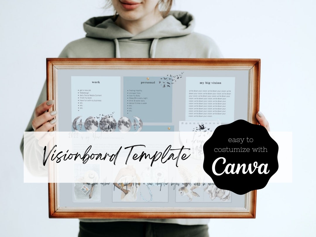 Vision Board Template Goals Planner Vision Board Template for Canva ...