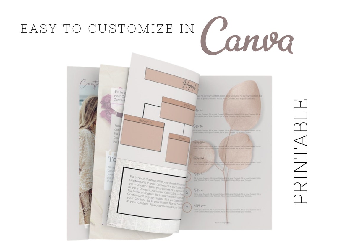 Vintage Workbook Template Canva Worksheets for Coaches - Etsy