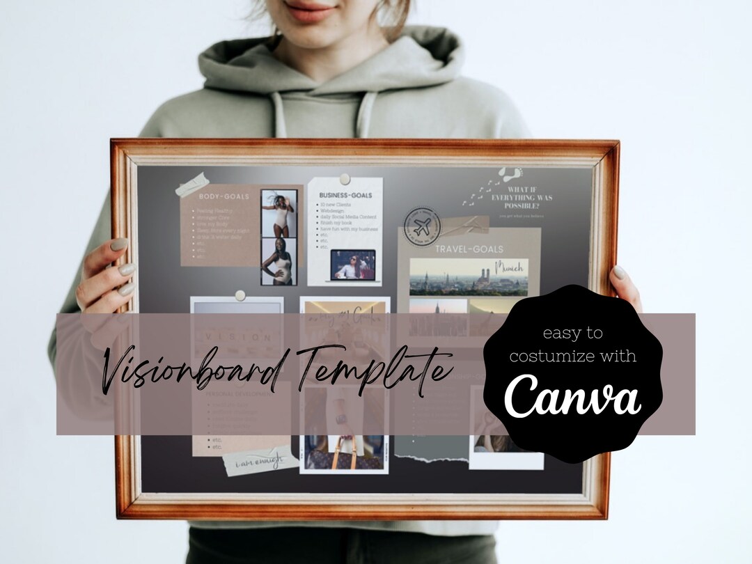 Vision Board Template | Goals Planner | Vision Board Template for Canva ...