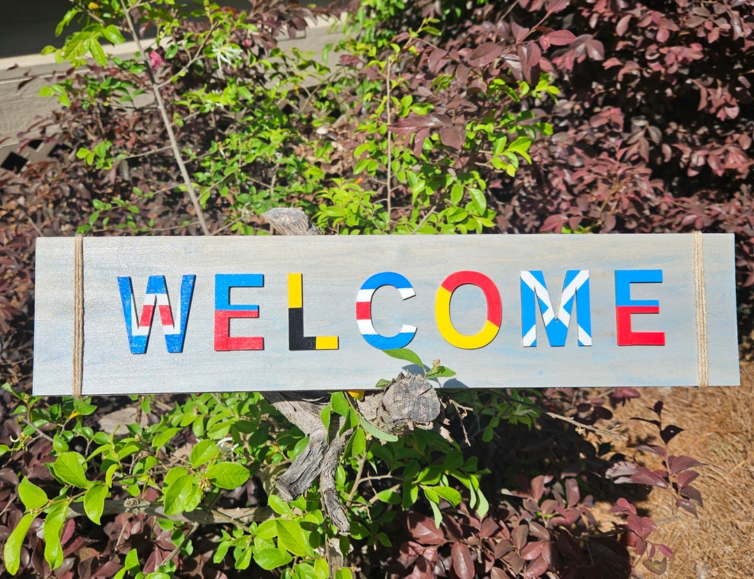 Nautical Flag Welcome Sign - Etsy