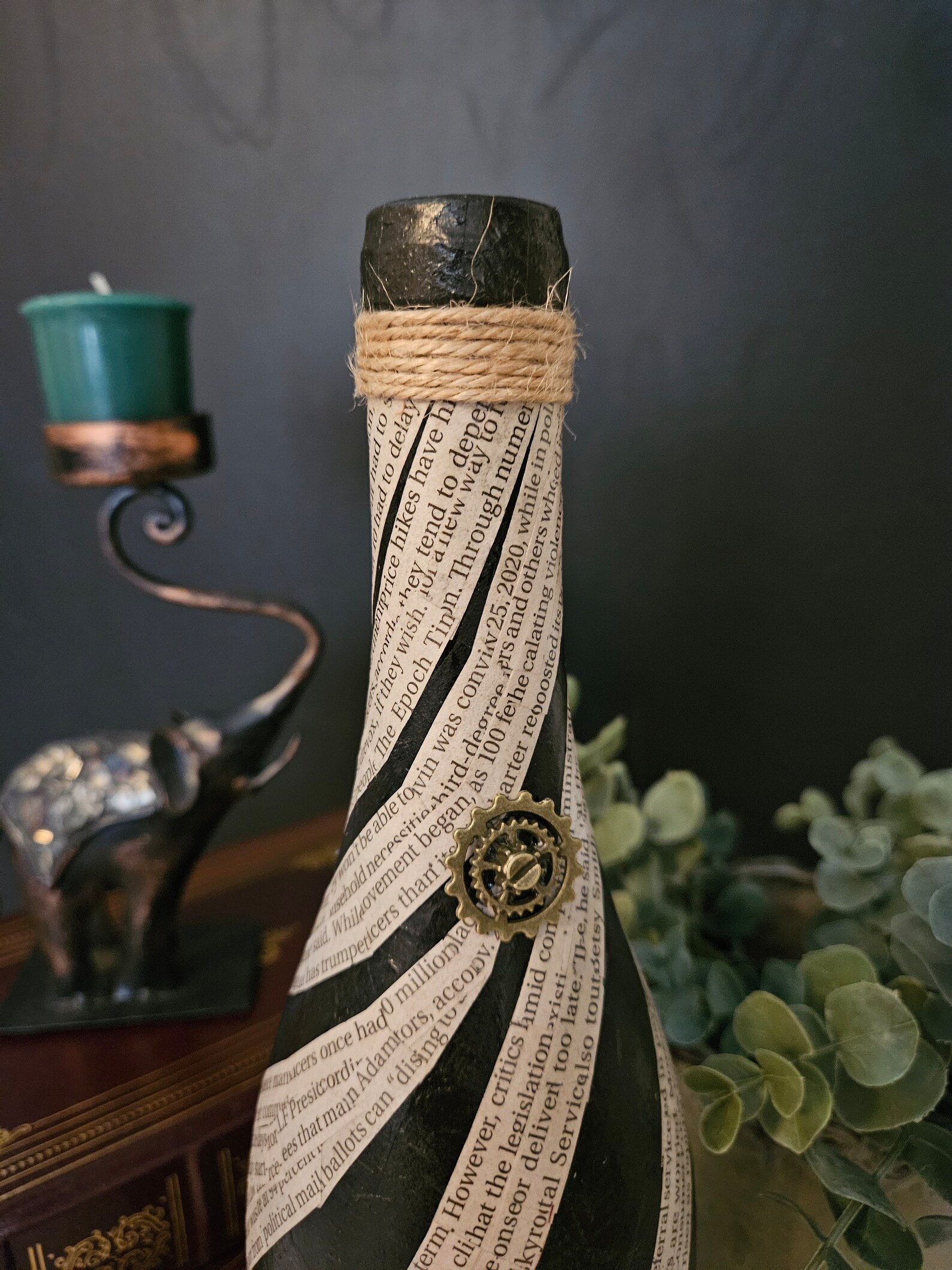 Unique Decorated Wine Bottle - Etsy