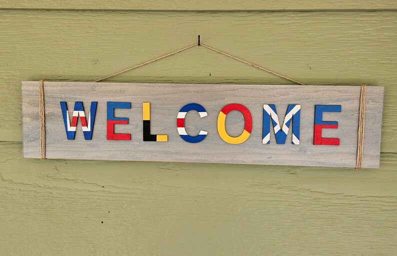 Nautical Flag Welcome Sign - Etsy