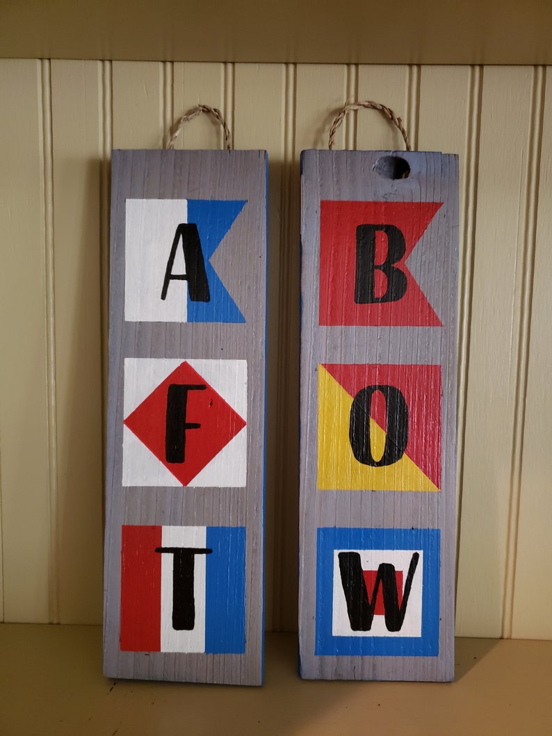 Wooden Nautical Flag Signs - Etsy