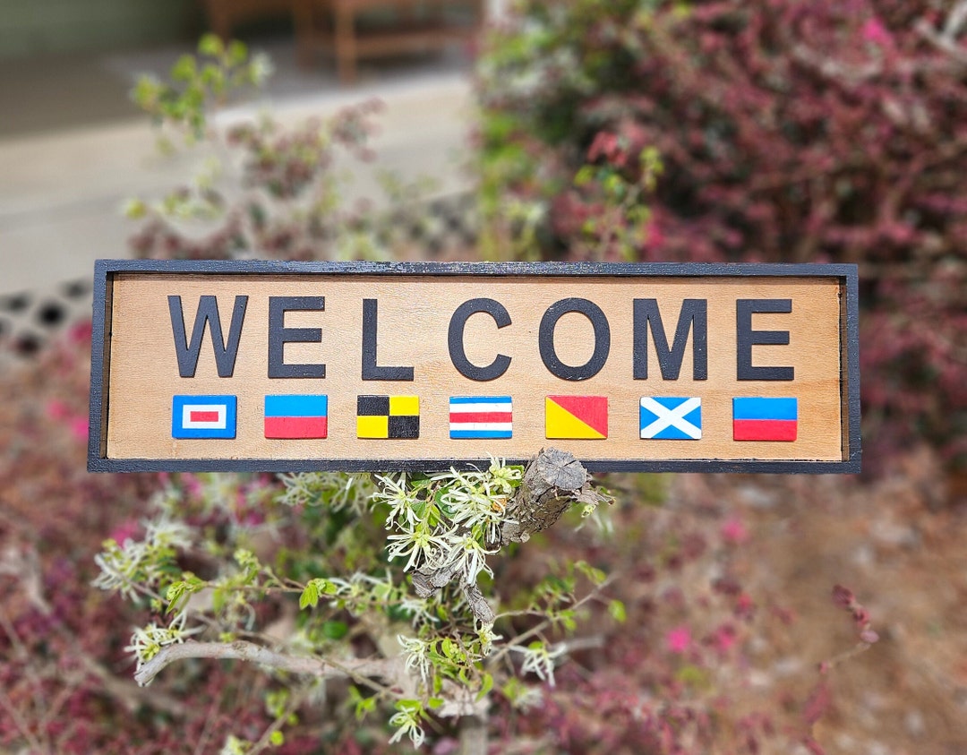 Nautical Flag Welcome Sign - Etsy