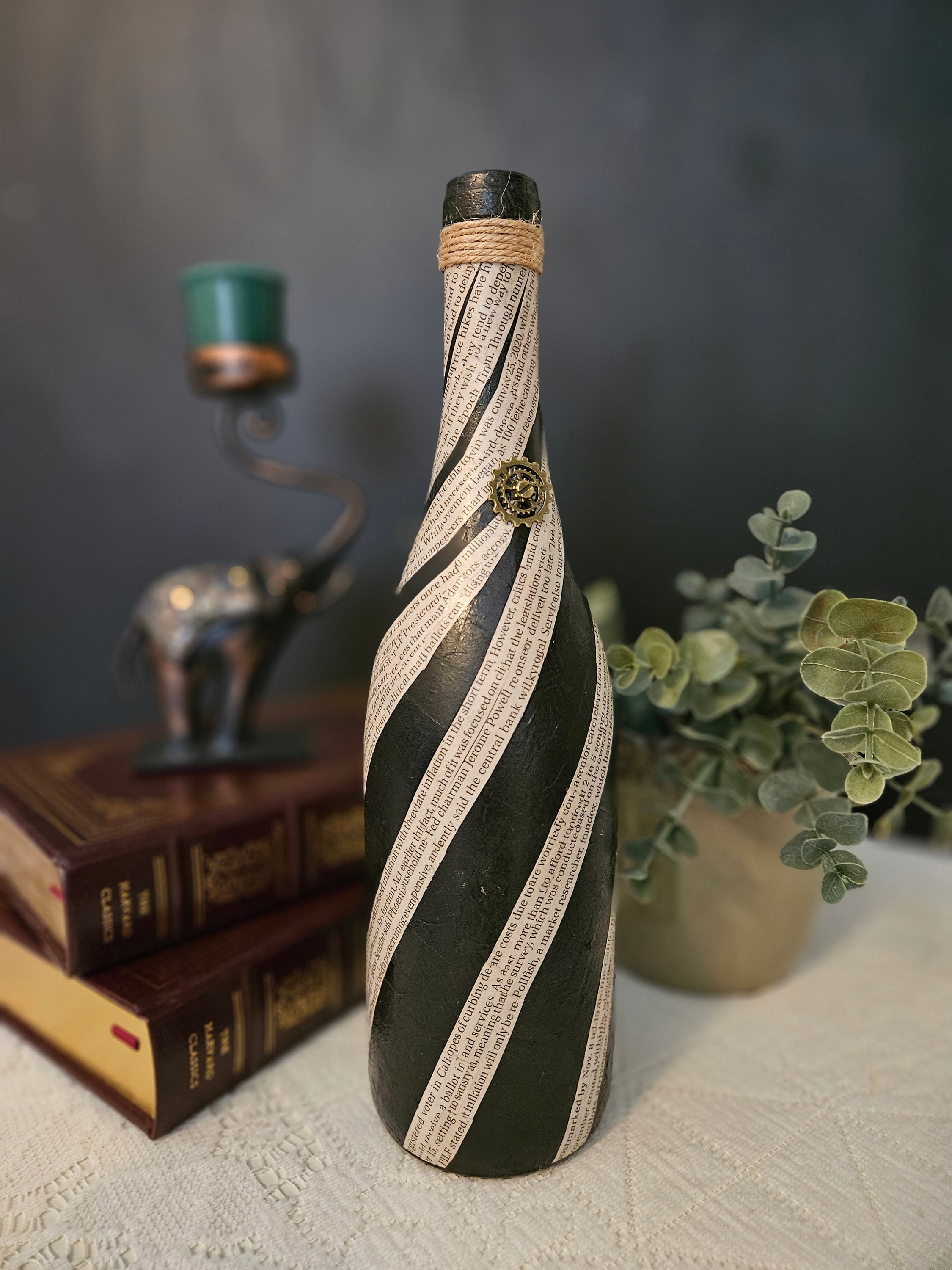 Unique Decorated Wine Bottle - Etsy
