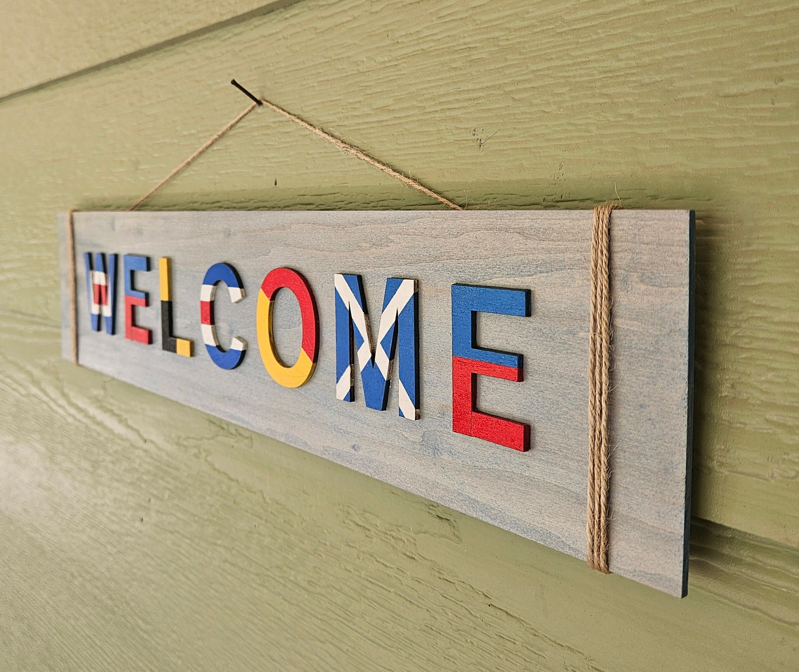Nautical Flag Welcome Sign - Etsy