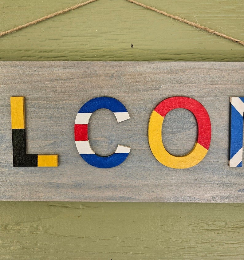 Nautical Flag Welcome Sign - Etsy