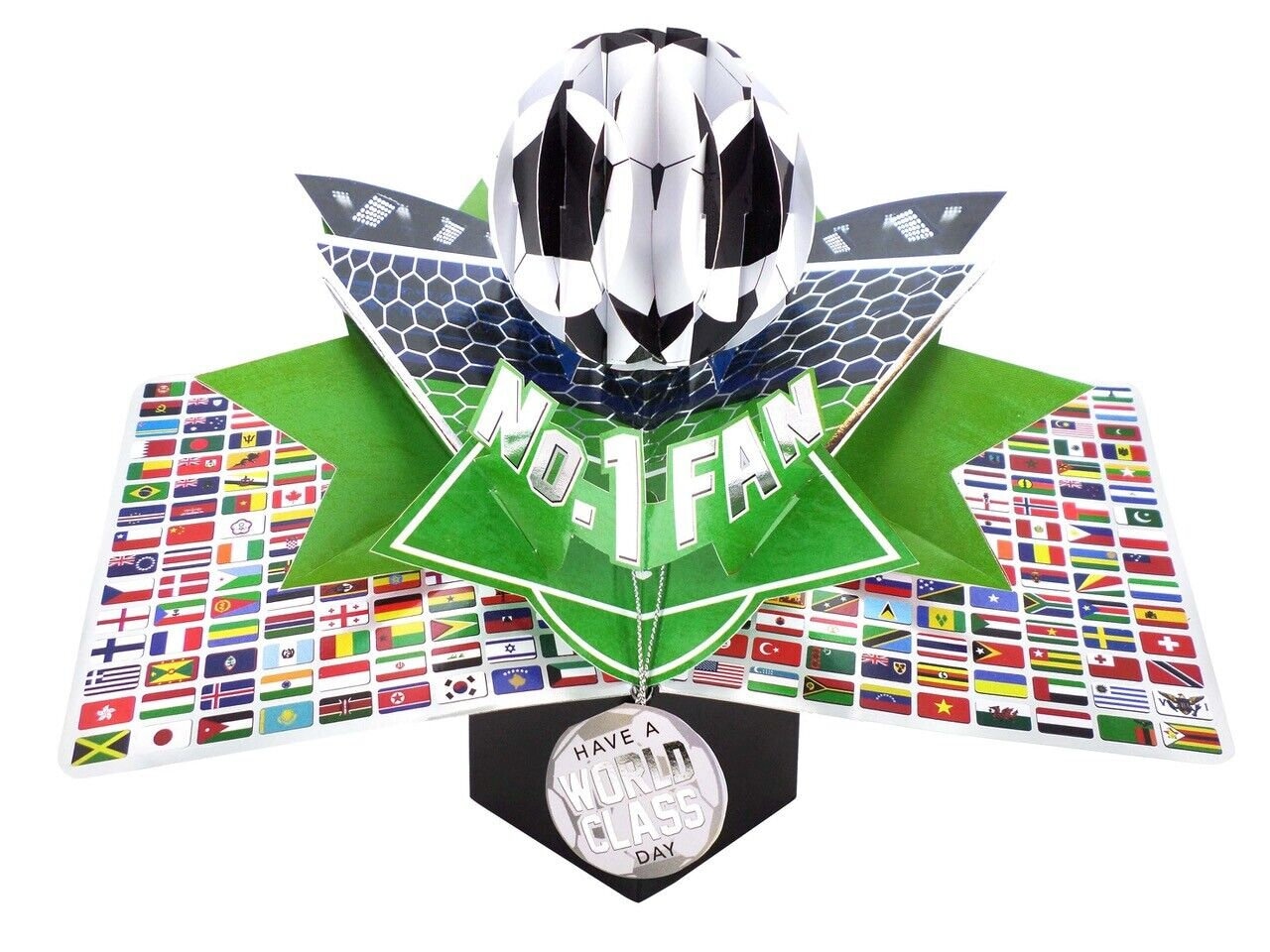 Football 3D Pop up Card - Ball & Flags Birthday Card Perfect for Son ...