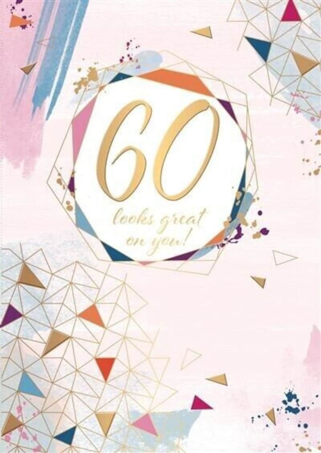 Female 60th Happy Birthday Card for Women Mum Friend Gran Sister Aunt ...