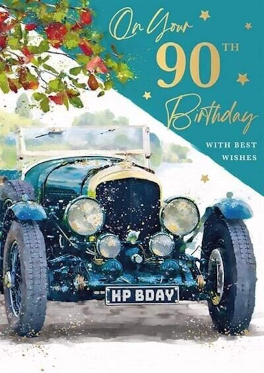 Male 90th Happy Birthday Card Men Husband Dad Papa Brother Uncle Friend