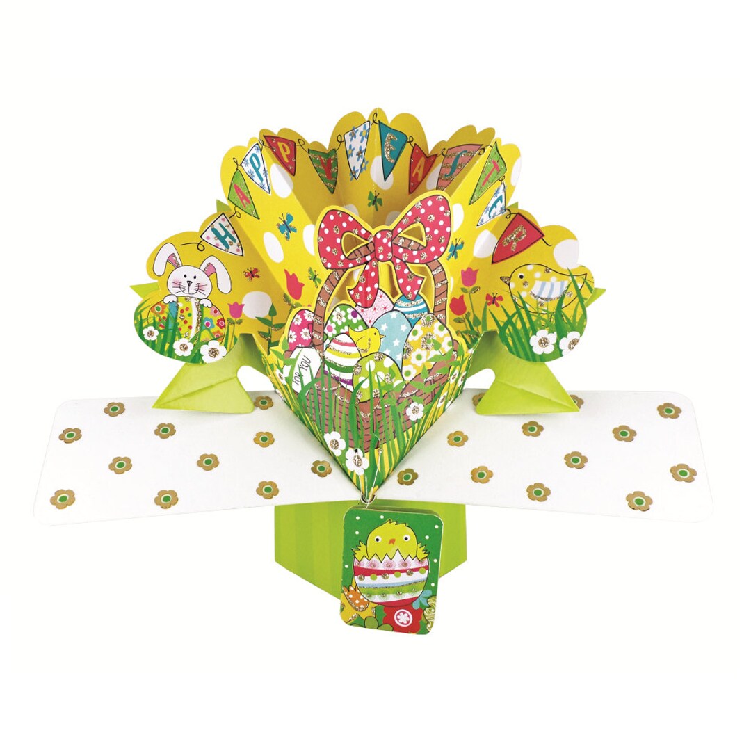 Happy Easter 3D Pop up Card - Easter Basket Egg Card - Etsy