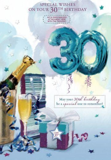 30th Birthday Personalised Card - Male for Son Grandson Nephew Friend ...
