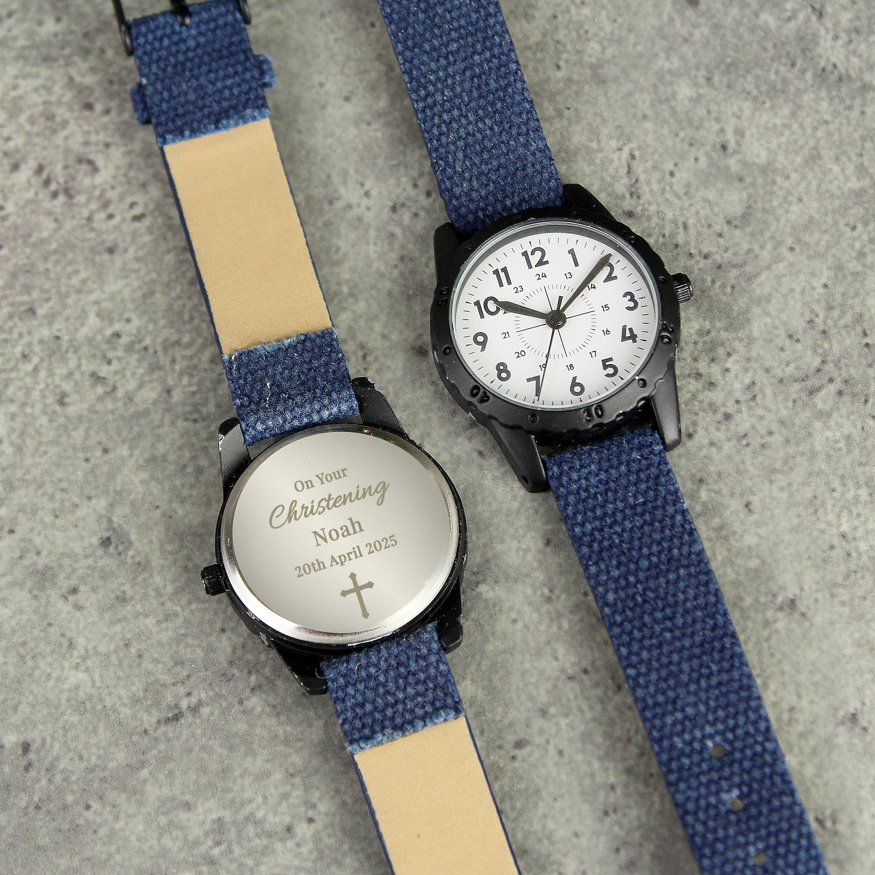 Personalised Holy Communion, Christening, Confirmation Blue Watch Gift ...