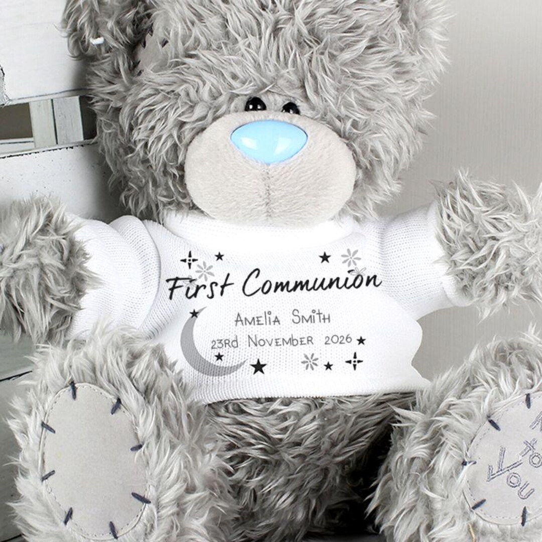 Personalised First Holy Communion Me to You Bear, Blue Nose Moon ...