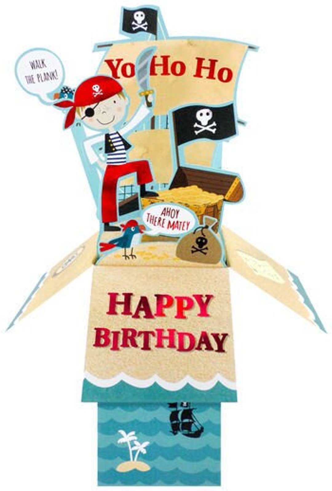 Pirates Happy Birthday Pop up 3D Card - Perfect for Her Him Female Male ...
