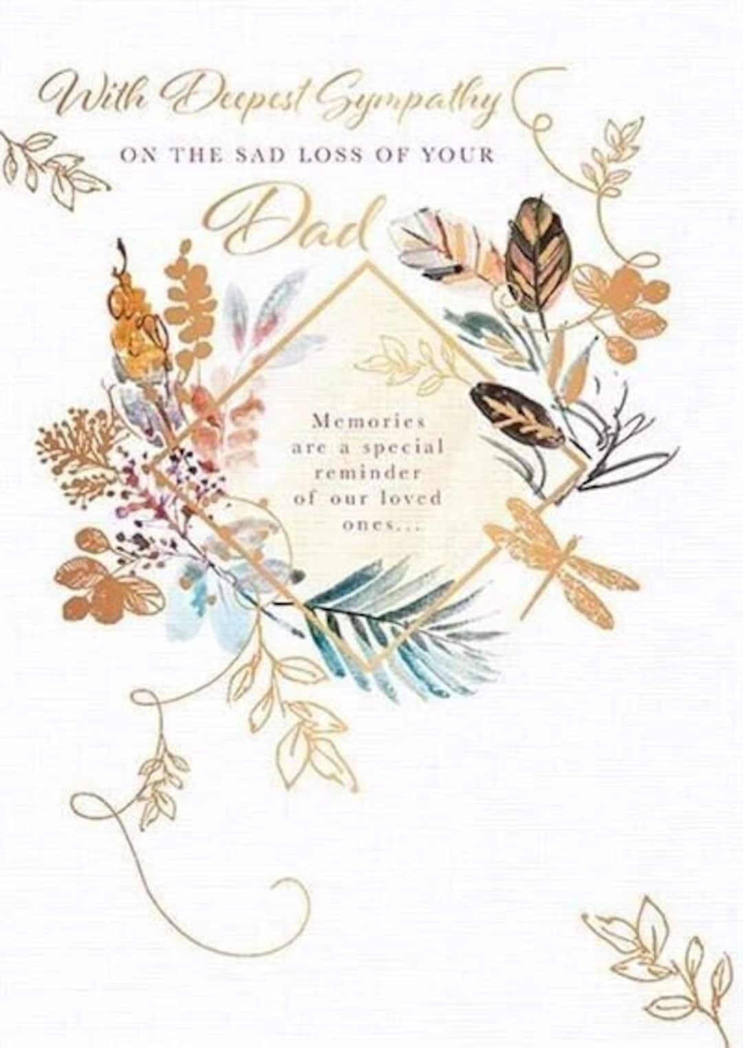 On the Sad Loss of Your Dad With Sympathy Card - Death of Dad Father ...