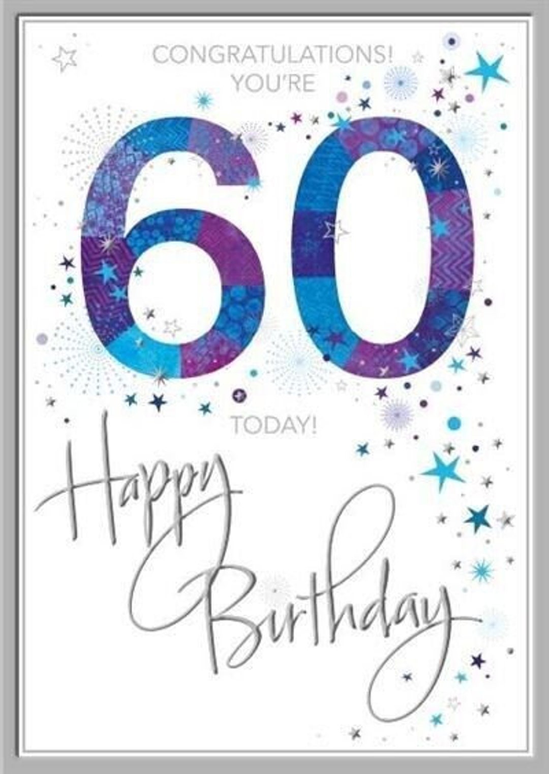 Male 60th Happy Birthday Card for Men Husband Dad Papa Brother Uncle ...