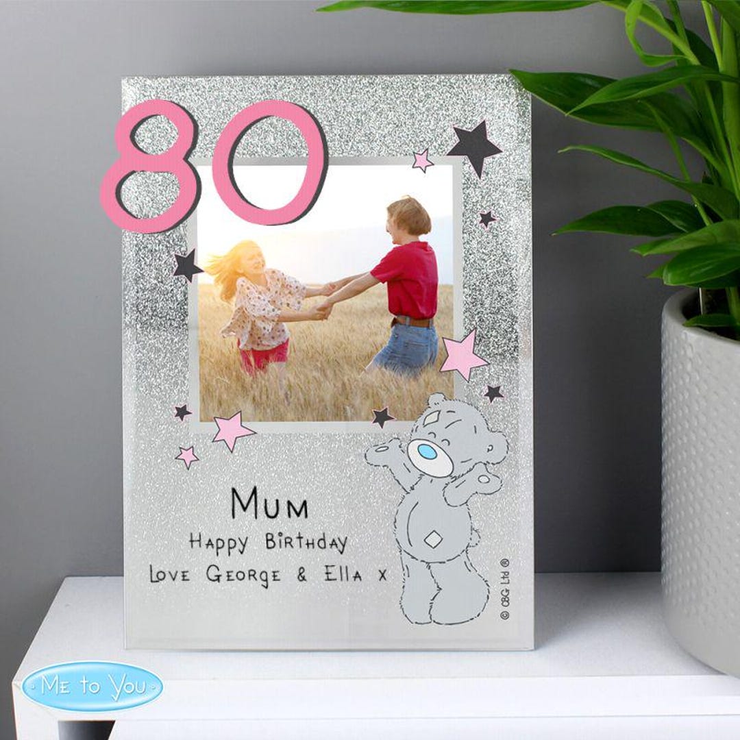 Personalised 80th Birthday Me to You Photo Frame - 80 Silver Gift for ...