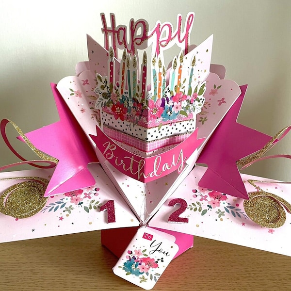 Pop up 12th Birthday Card - Etsy