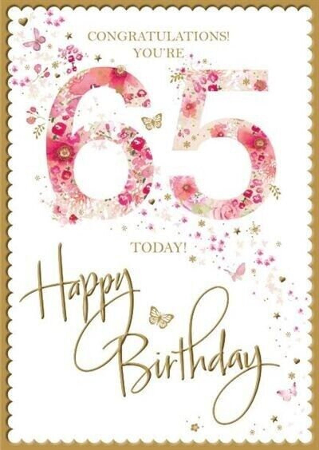 Female 65th Happy Birthday Card for Women Mum Friend Gran Sister Aunt ...