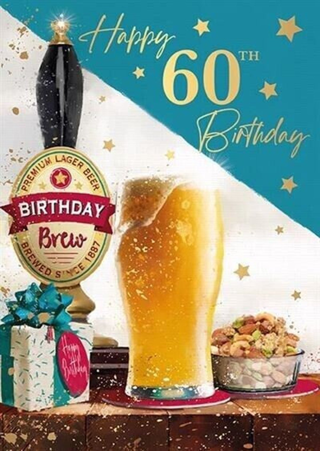 Male 60th Happy Birthday Card for Men Husband Dad Papa Brother Uncle ...