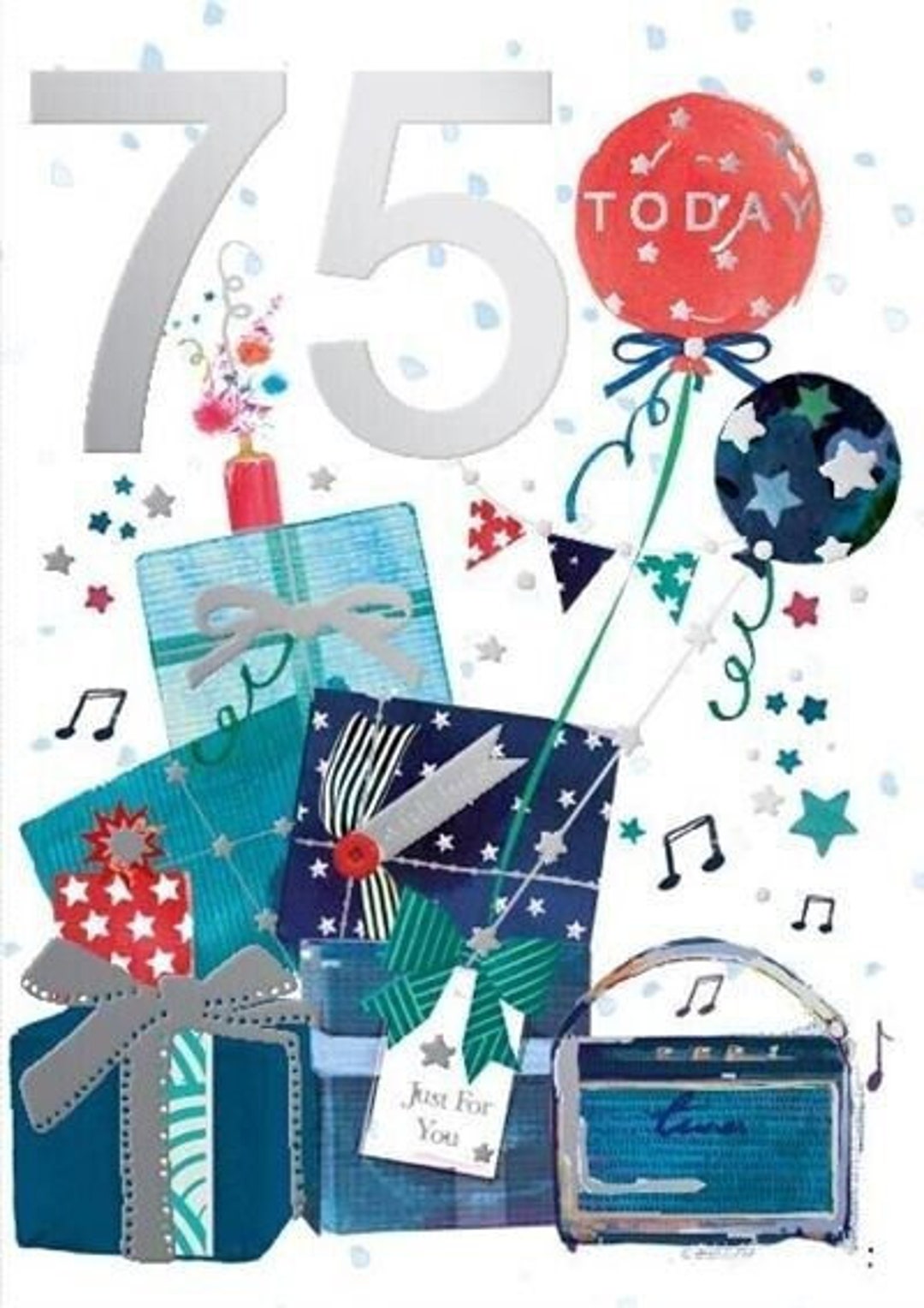 Male 75th Happy Birthday Card for Men Husband Dad Brother Friend Uncle ...