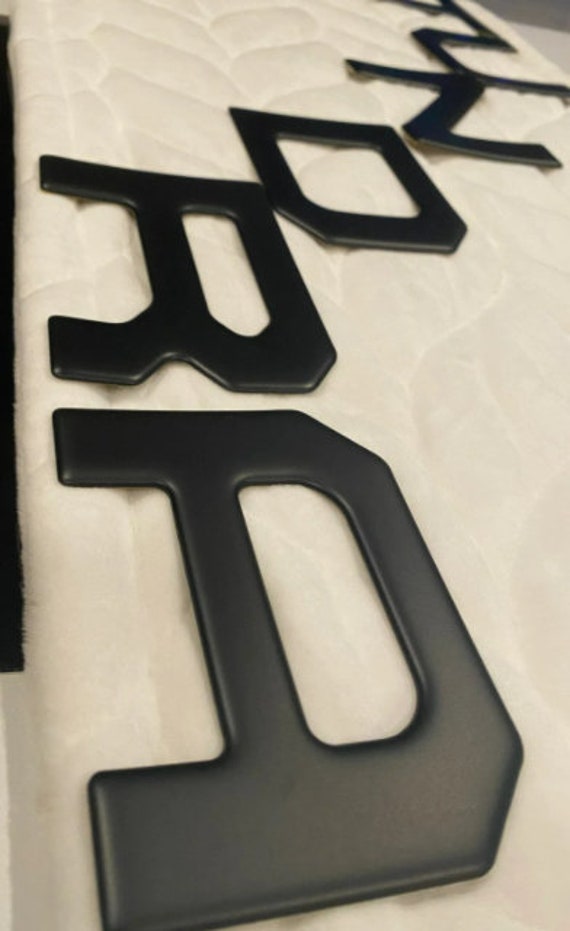 Raised Tailgate Decals Stickers Insert Letters Matte Black | Etsy