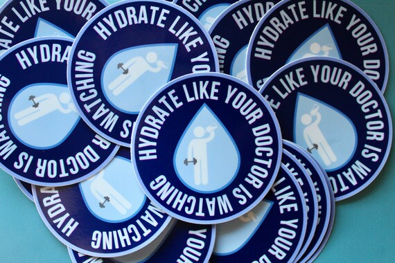 Hydrate Poster Sticker 3 Hydrate Decal for Water Bottle - Etsy
