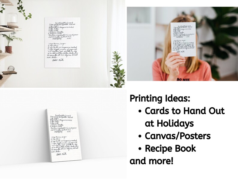 Custom Handwritten Recipe Into Printable PNG File, DIGITAL FILES ...