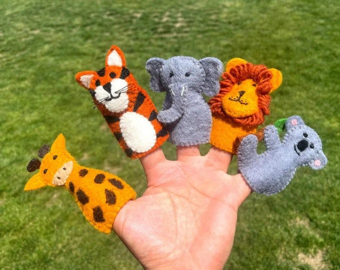 Set of 9 Felt Finger Puppets - Etsy