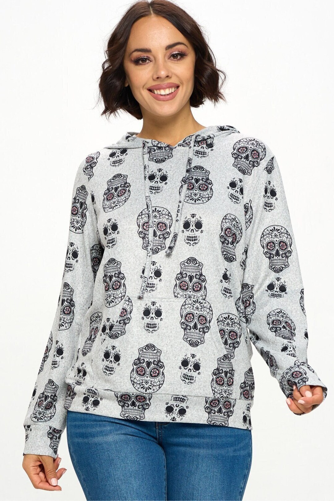 Sugar Skull Hoodie Holiday Hoodie Day Of The Dead Hoodie Holiday