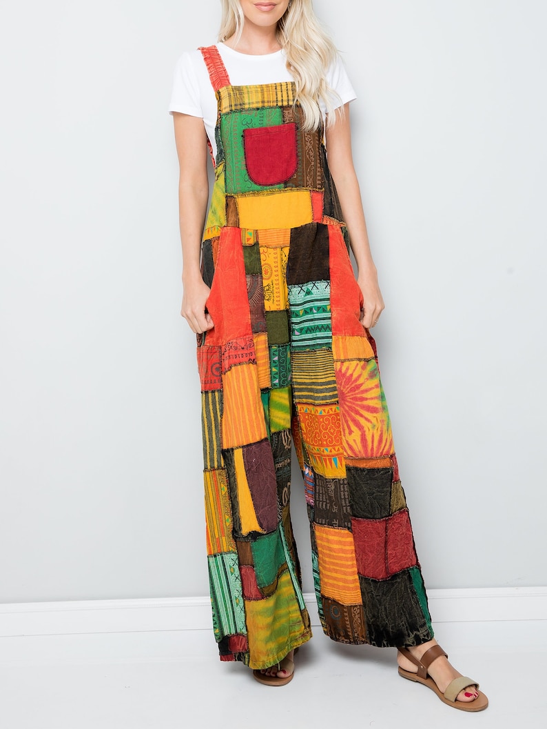 100% Cotton Unique One of a Kind Patchwork Unisex Overalls - Etsy