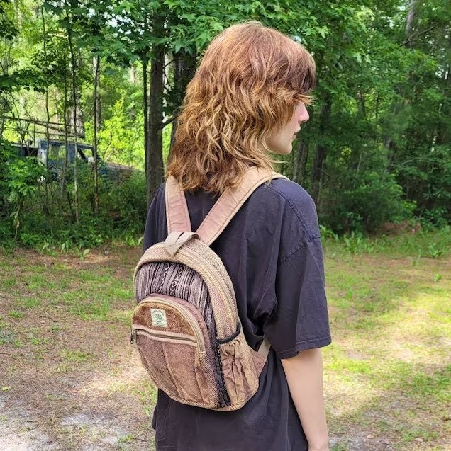 Stylish Rusty Brown Hemp Backpack Medium Size - Etsy