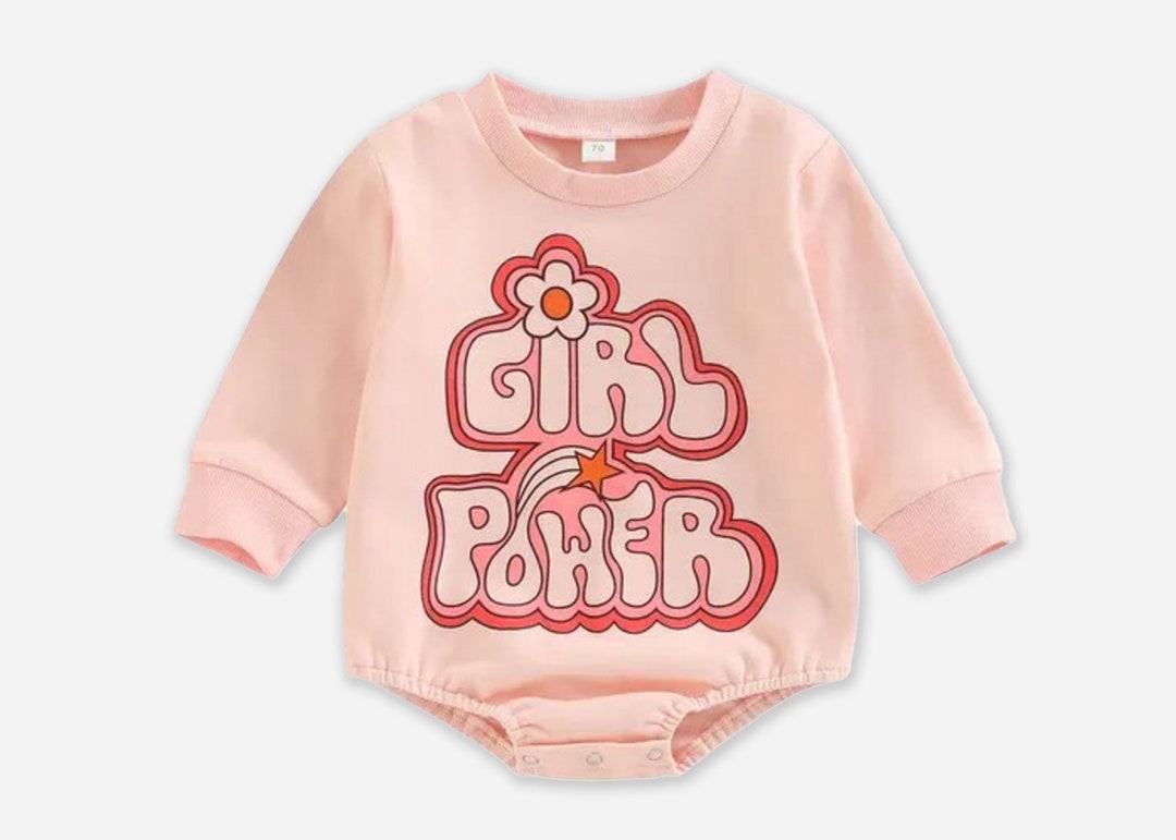 Girl Power Baby Romper, Retro Baby Outfit, Baby Girl Bodysuit, Baby ...